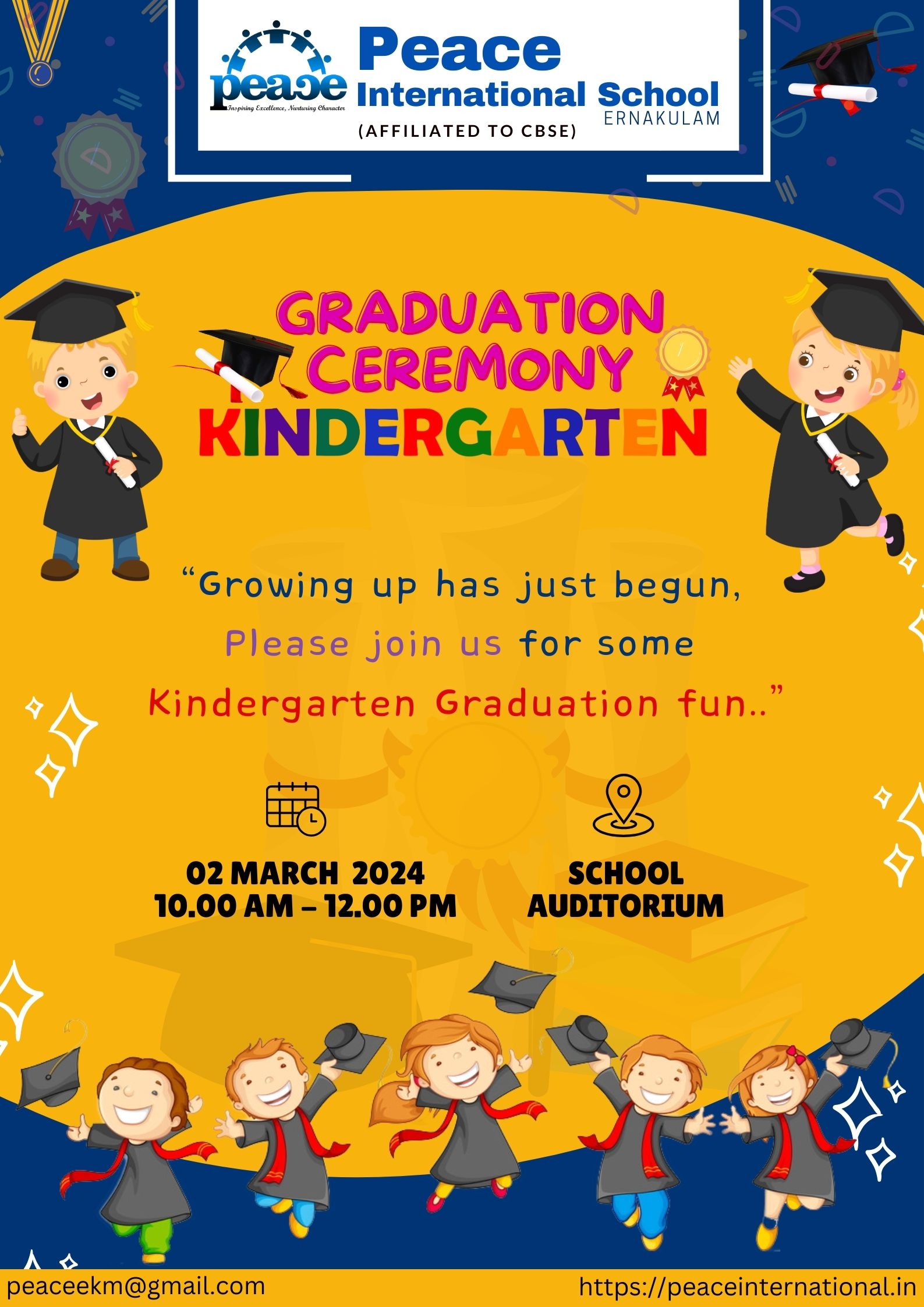 KINDERGARTEN GRADUATION DAY 2023-2024!!! - Peace International.in